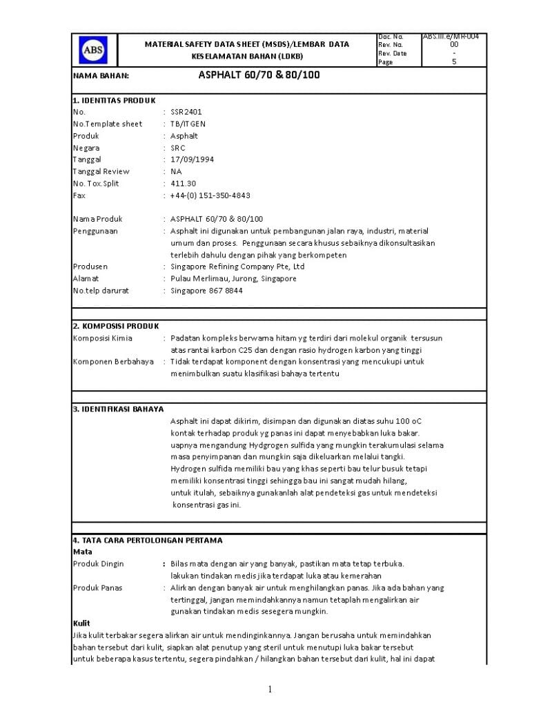 Asphalt (PEN 60/70) | PT. Asphalt Bangun Sarana